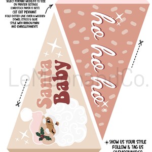 Santa Baby/ Hohoho Christmas Pennant Flag | Printable Pennant Flag ...