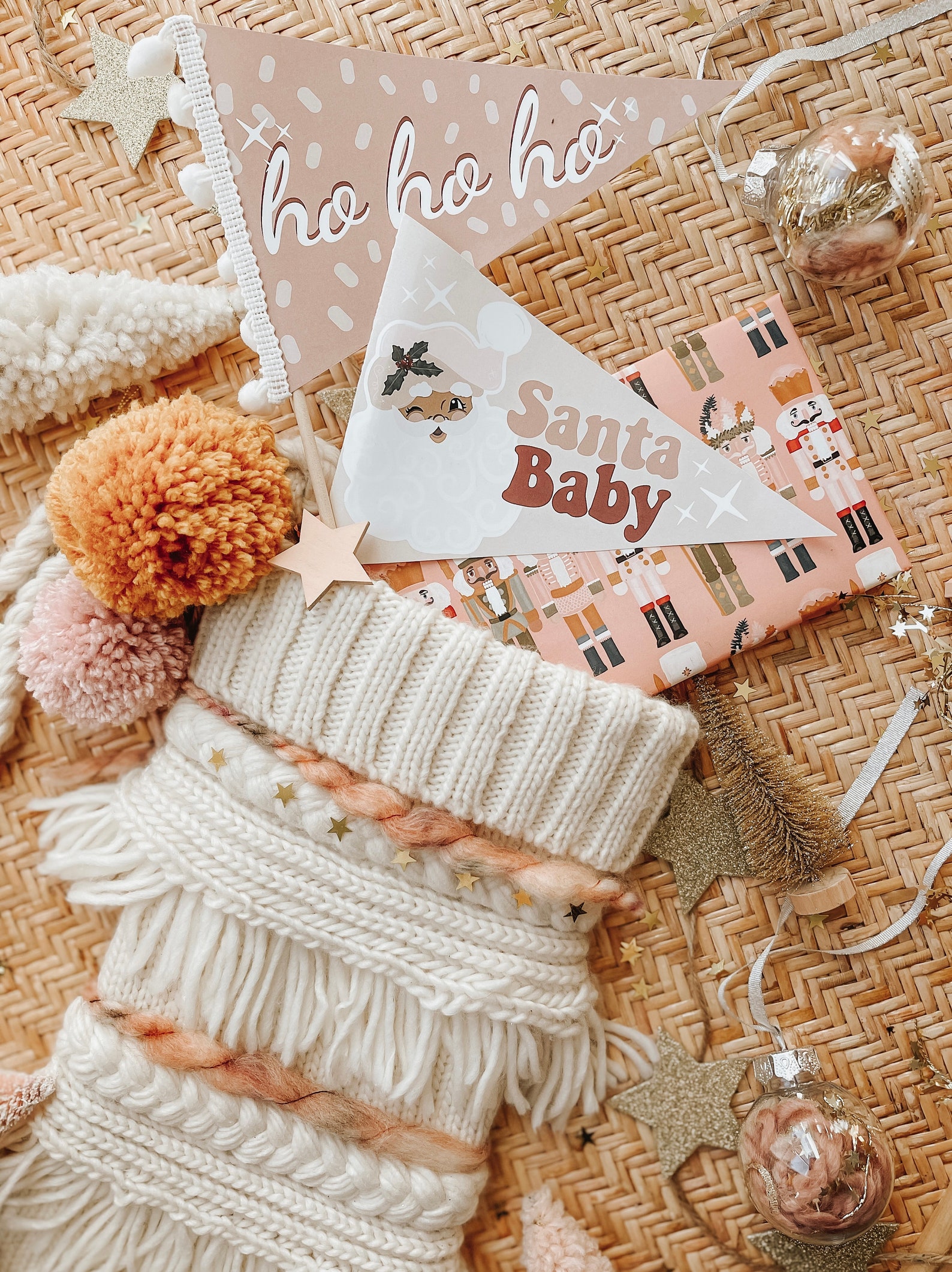 Santa Baby/ Hohoho Christmas Pennant Flag | Printable Pennant Flag ...