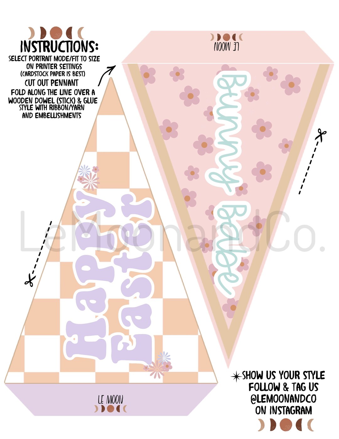 Easter Pennant Flag | Printable Pennant Flag | Digital Easter Décor ...