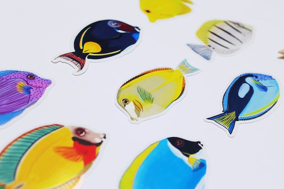 Fish Sticker Set Aquarium Sticker Ocean Stickers - Etsy