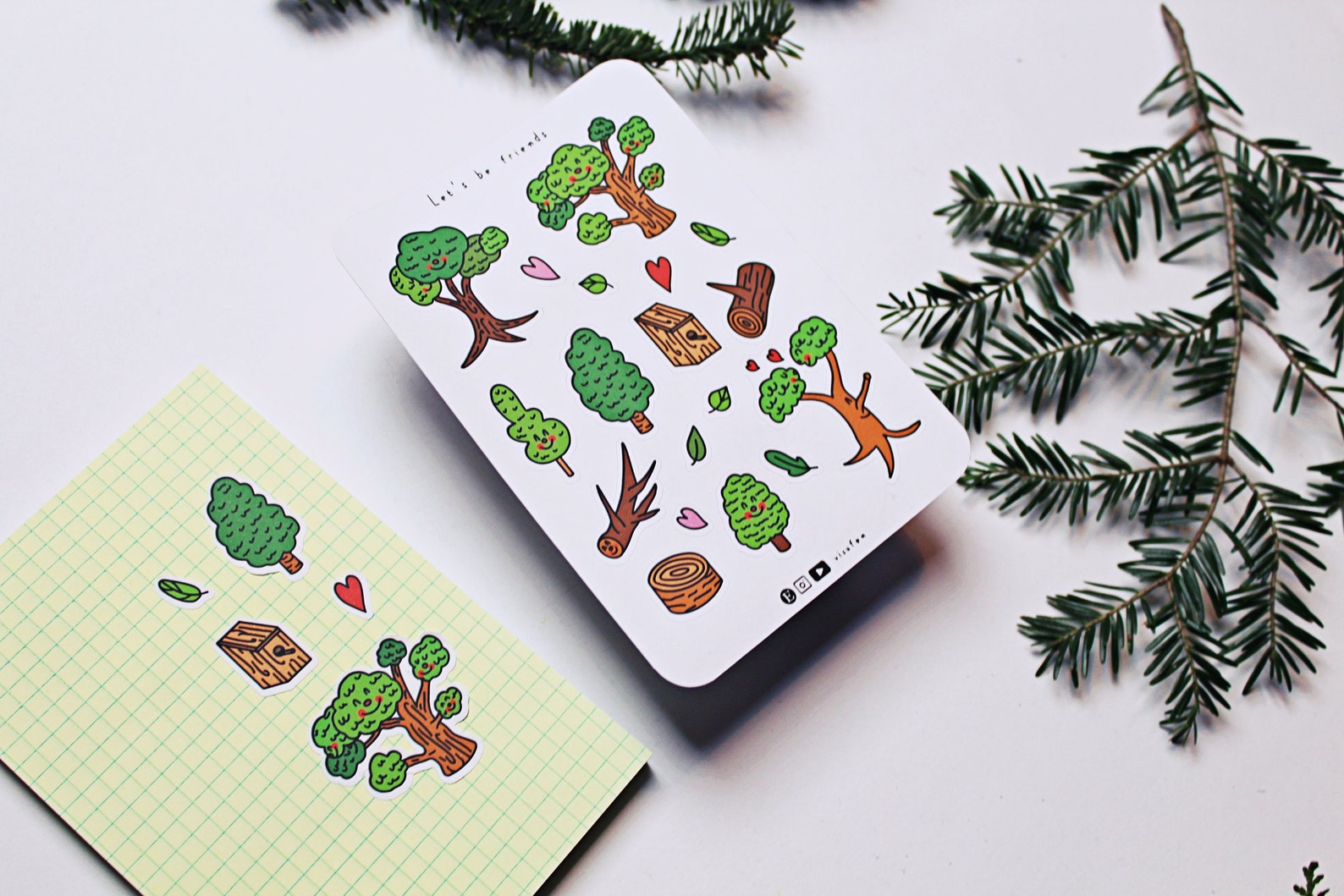 Seamos amigos Sticker Set 2 Muchos árboles Sticker Set - Etsy España