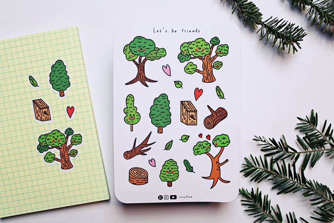 Seamos amigos Sticker Set 2 Muchos árboles Sticker Set - Etsy España