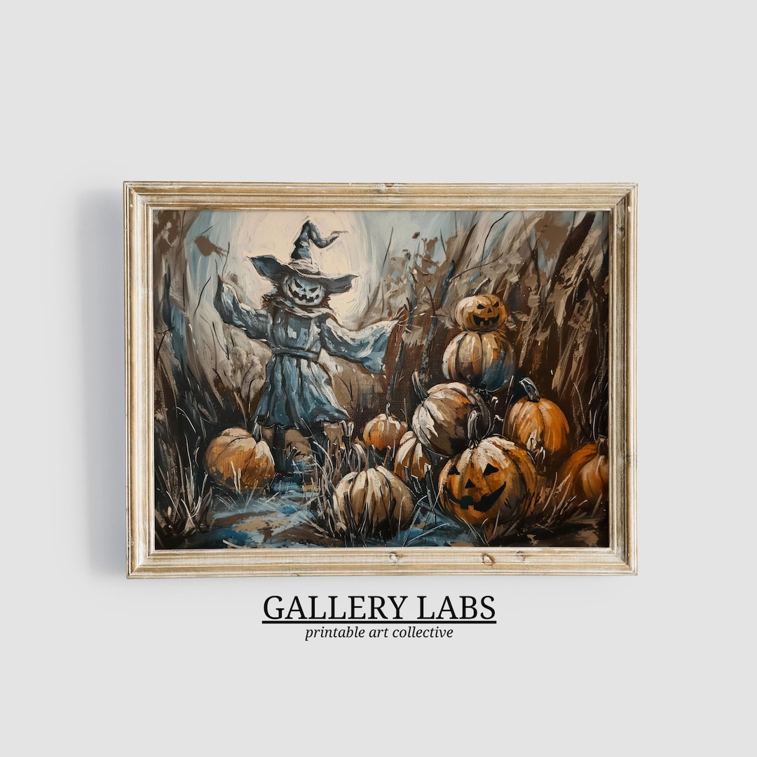 Scarecrow Print • Halloween Wall Art • PRINTABLE Halloween Decor • Dark ...