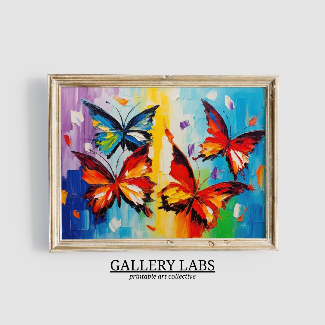 Abstract Butterfly Painting DOWNLOADABLE Girly Dorm Decor PRINTABLE ...