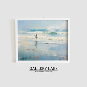 Abstract Surfing Coastal Painting PRINTABLE Wall Art Vintage Ocean ...