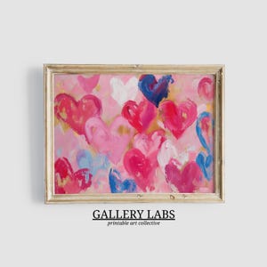 Love Heart Painting DOWNLOADABLE Valentines Decor PRINTABLE Wall Art ...