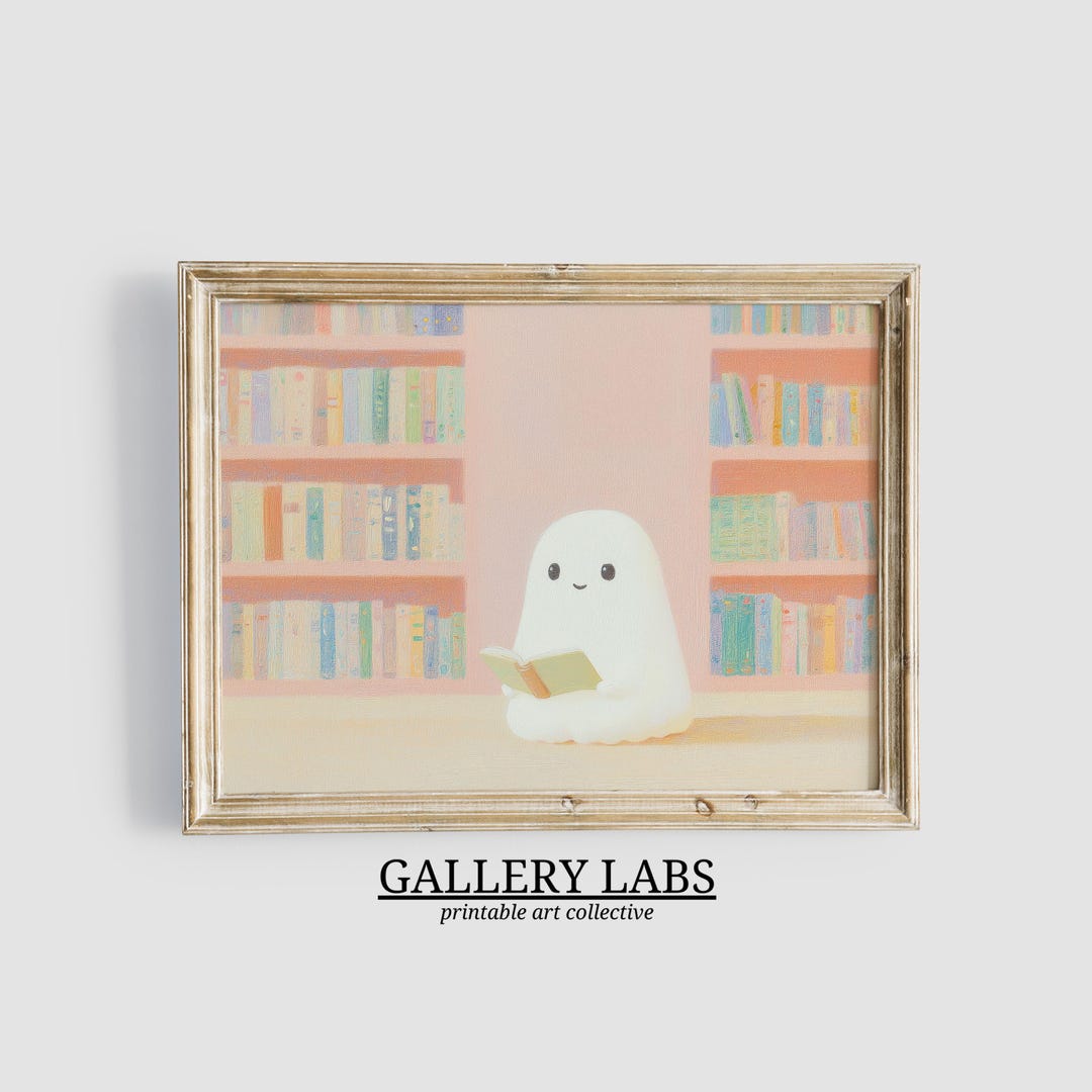 Pink Library Ghost Print • Cute Spooky Decor • Girly Halloween ...
