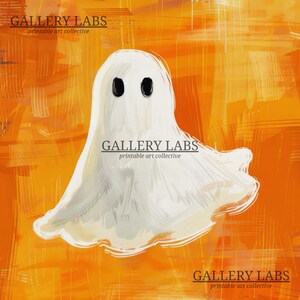 Ghost Painting • Burnt Orange Wall Art • Printable Halloween Decor ...