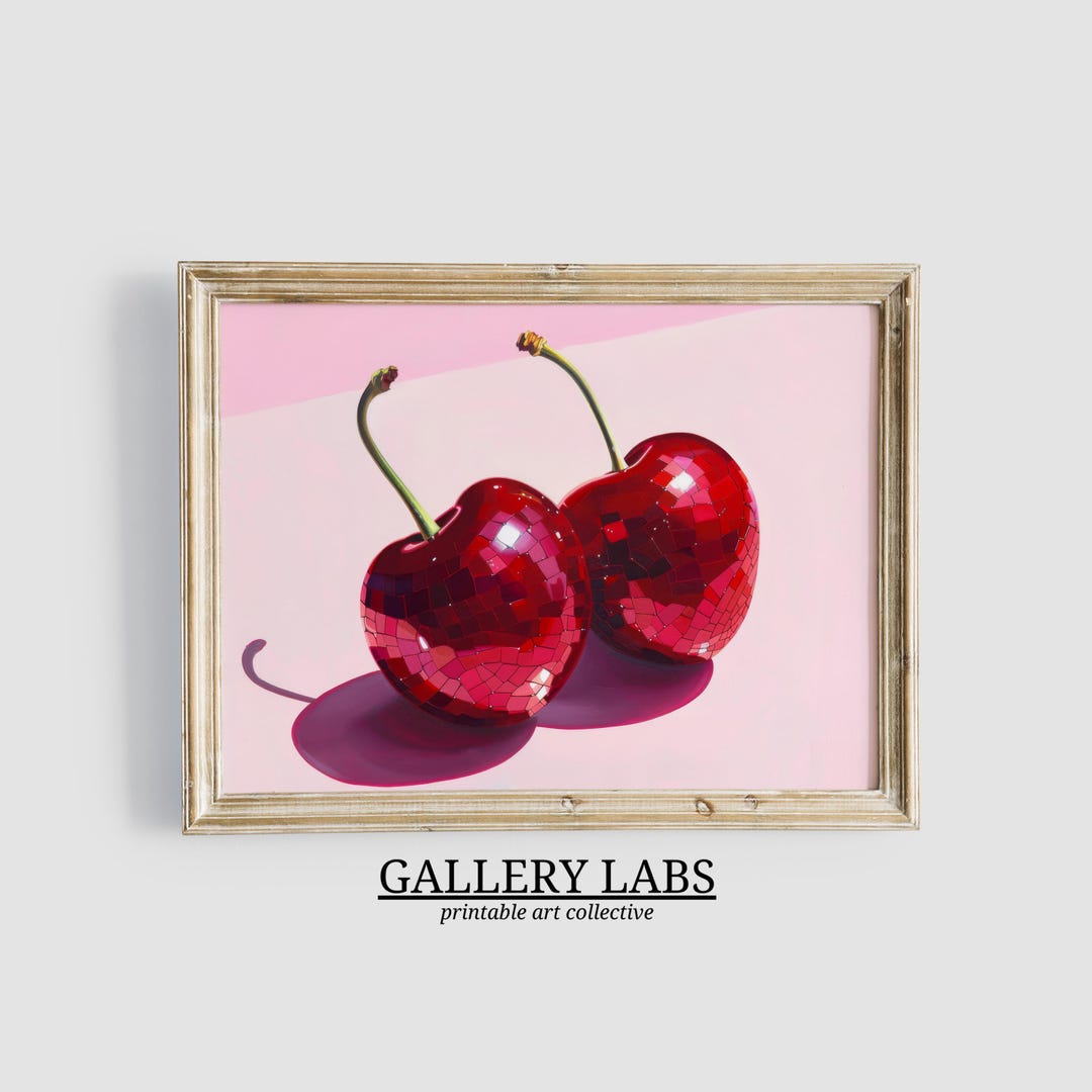 Disco Cherry Print • Pink Maximalist Wall Art (digital Download) - Etsy