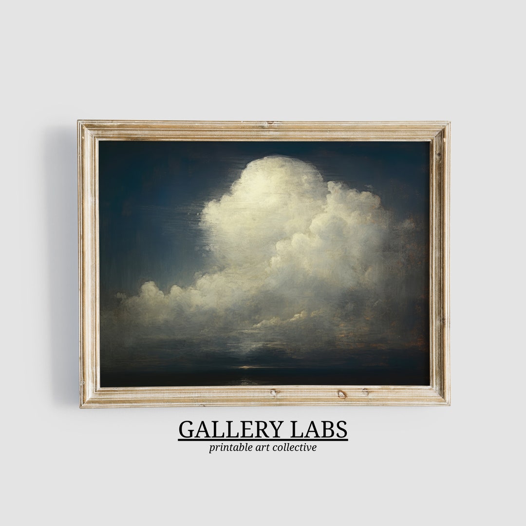 Neutral Cloud Study Art Print DOWNLOADABLE Digital Cottage Core Decor ...