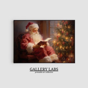 Christmas Wall Art Printable Vintage Winter Oil Painting Preppy Home ...