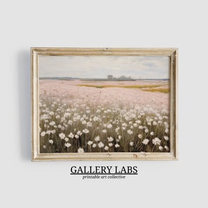 Pink Spring Meadow Painting PRINTABLE Girly Apartment Decor ...
