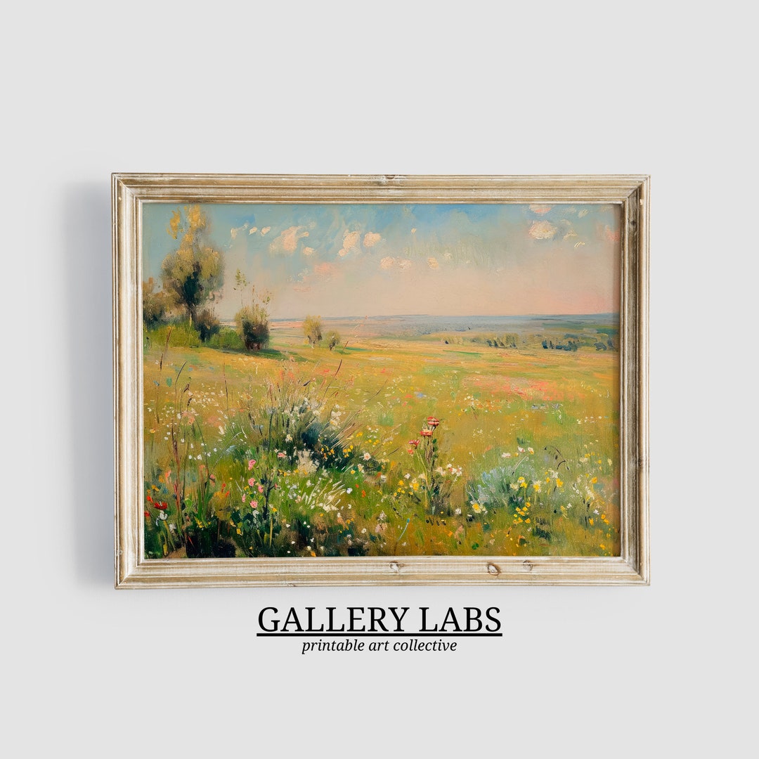 Spring Landscape Painting PRINTABLE Farmhouse Decor Countryside Wall ...