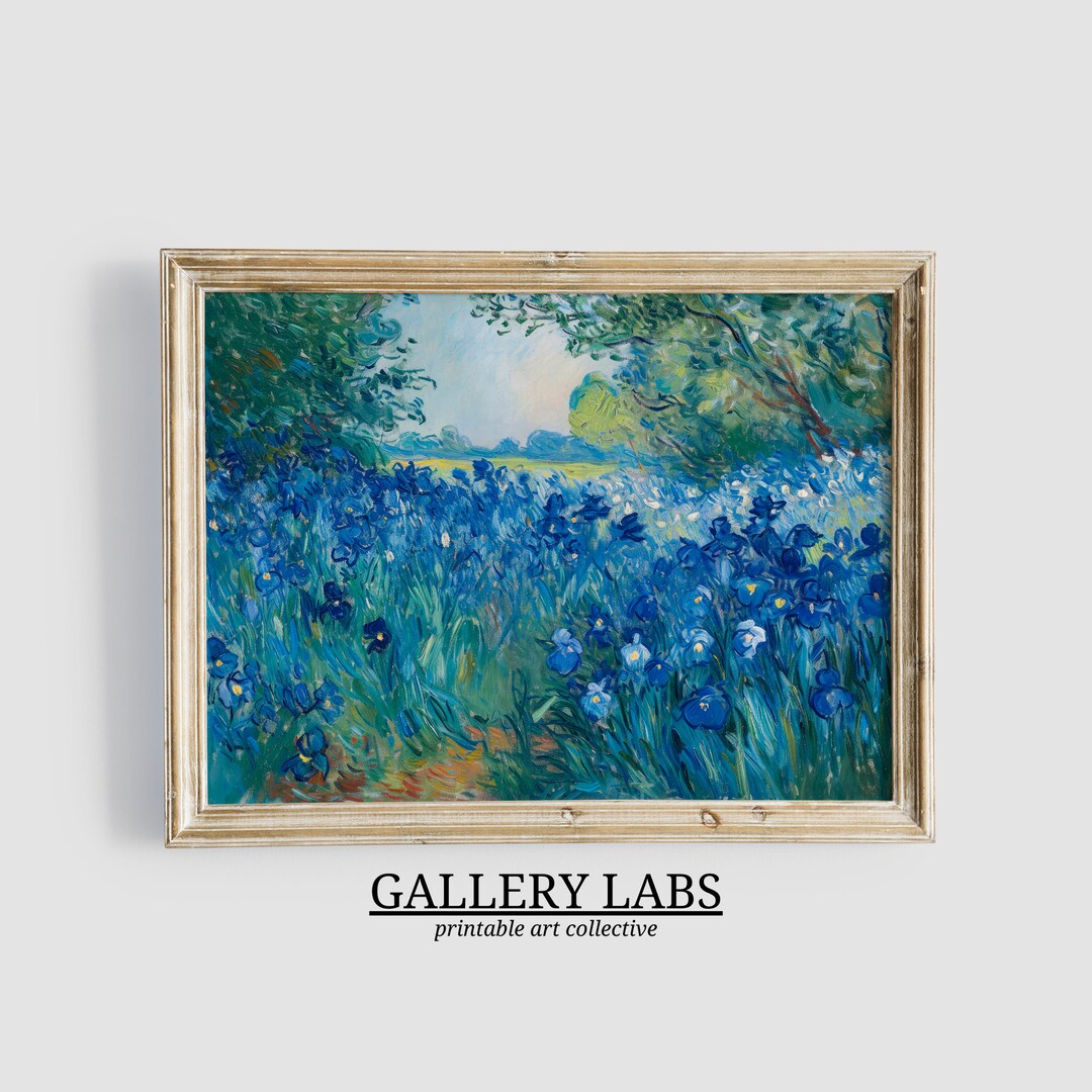 Blue Spring Wildflower Painting • PRINTABLE Countryside Wall Art ...