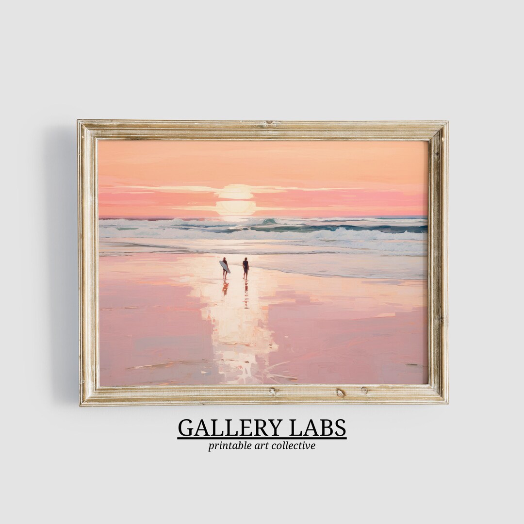 Abstract Surfing Coastal Painting Printable Wall Art Vintage - Etsy