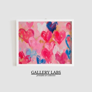 Love Heart Painting DOWNLOADABLE Valentines Decor PRINTABLE Wall Art ...