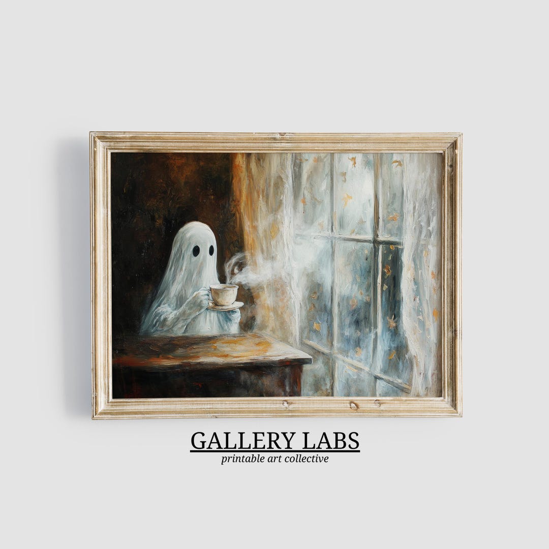 Ghost Painting • Spooky Cottagecore Halloween Art (digital Download) - Etsy
