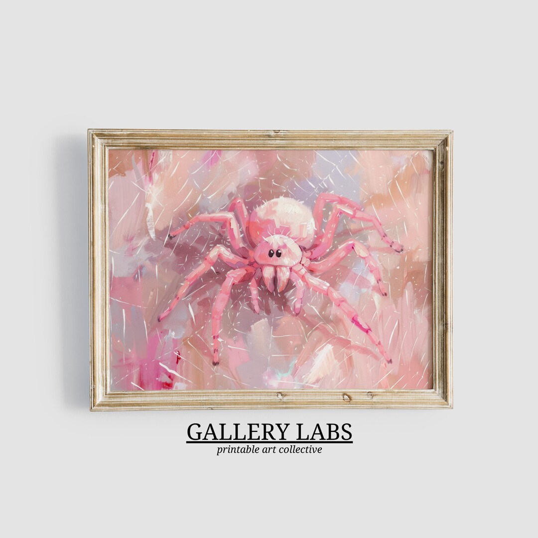 Pink Halloween Wall Art • Spider Print • Printable Halloween Decor ...