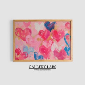 Love Heart Painting DOWNLOADABLE Valentines Decor PRINTABLE Wall Art ...