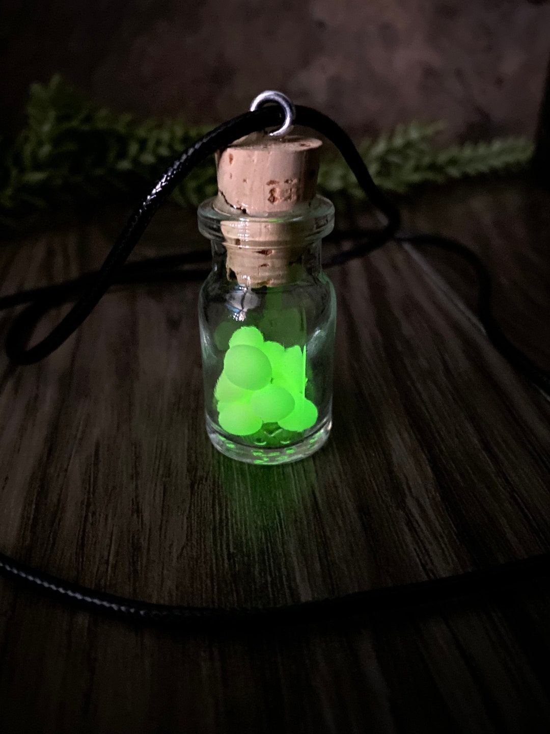 Mini Glow Pebble Bottle Necklace - Trixi’s Twisted Wonders - Etsy