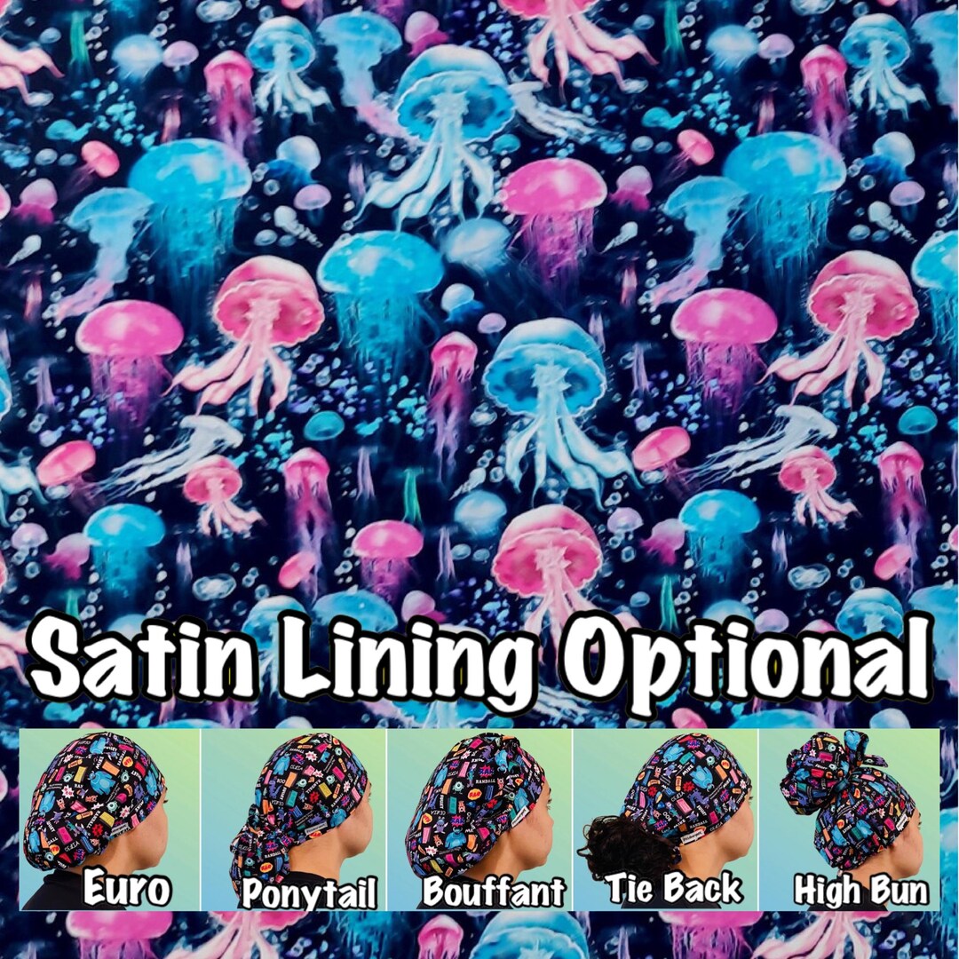 Jelly. Fish Scrub Cap, Ponytail, Euro, High Bun, Bouffant, Men’s ...