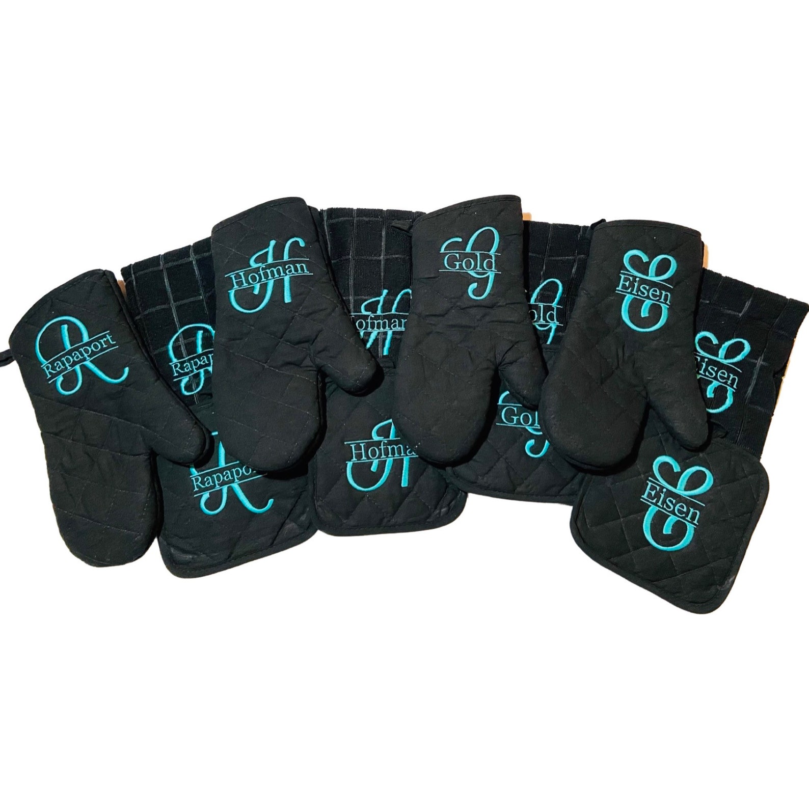 Personalized Kitchen Set Oven Mitt Pot Holder Kitchen Towel - Etsy