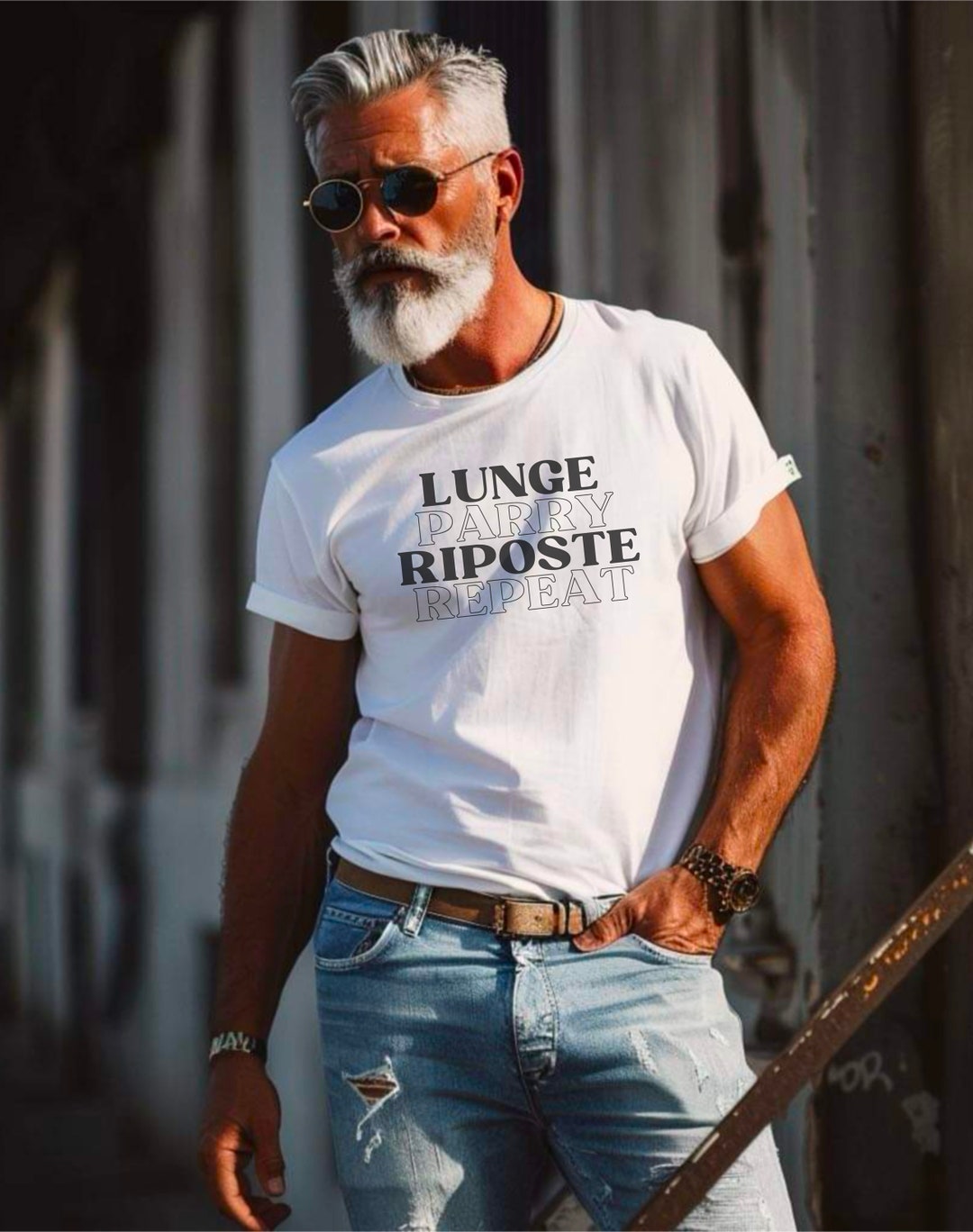 Lunge Parry Riposte Repeat Fencing Themed Unisex Jersey Short Sleeve ...