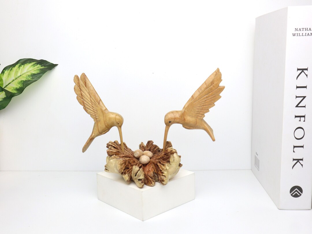 Wooden Hummingbird Deco, Colibri Sculpture, Home Deco, Bird Ornament ...
