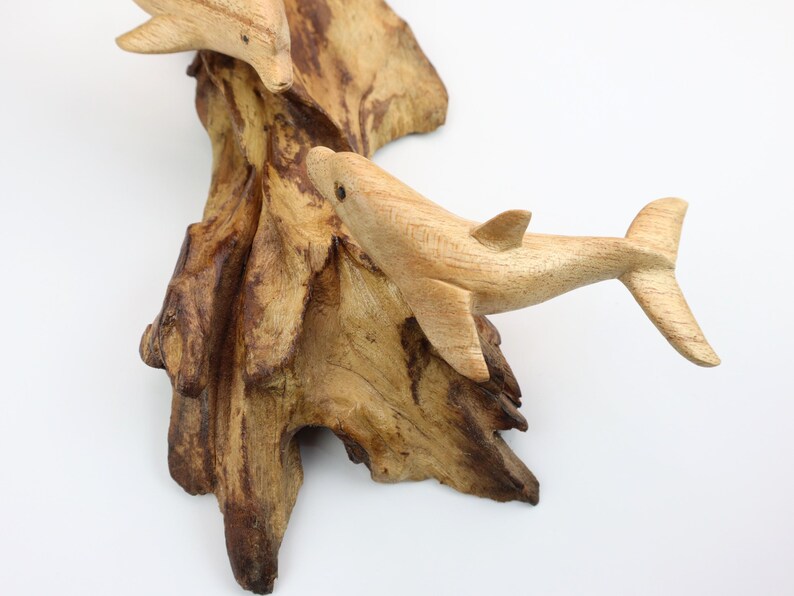 Hand Carved Wood Dolphin Wall Art, Wooden Dolphin Decor, Ocean Wall ...