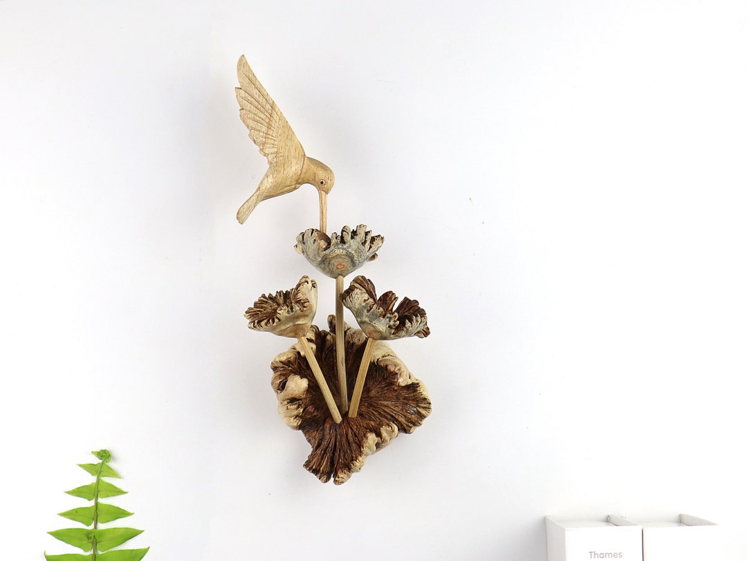 Wooden Hummingbird Wall Deco, Bird Wall Art, Bird, Animal, Figurine ...