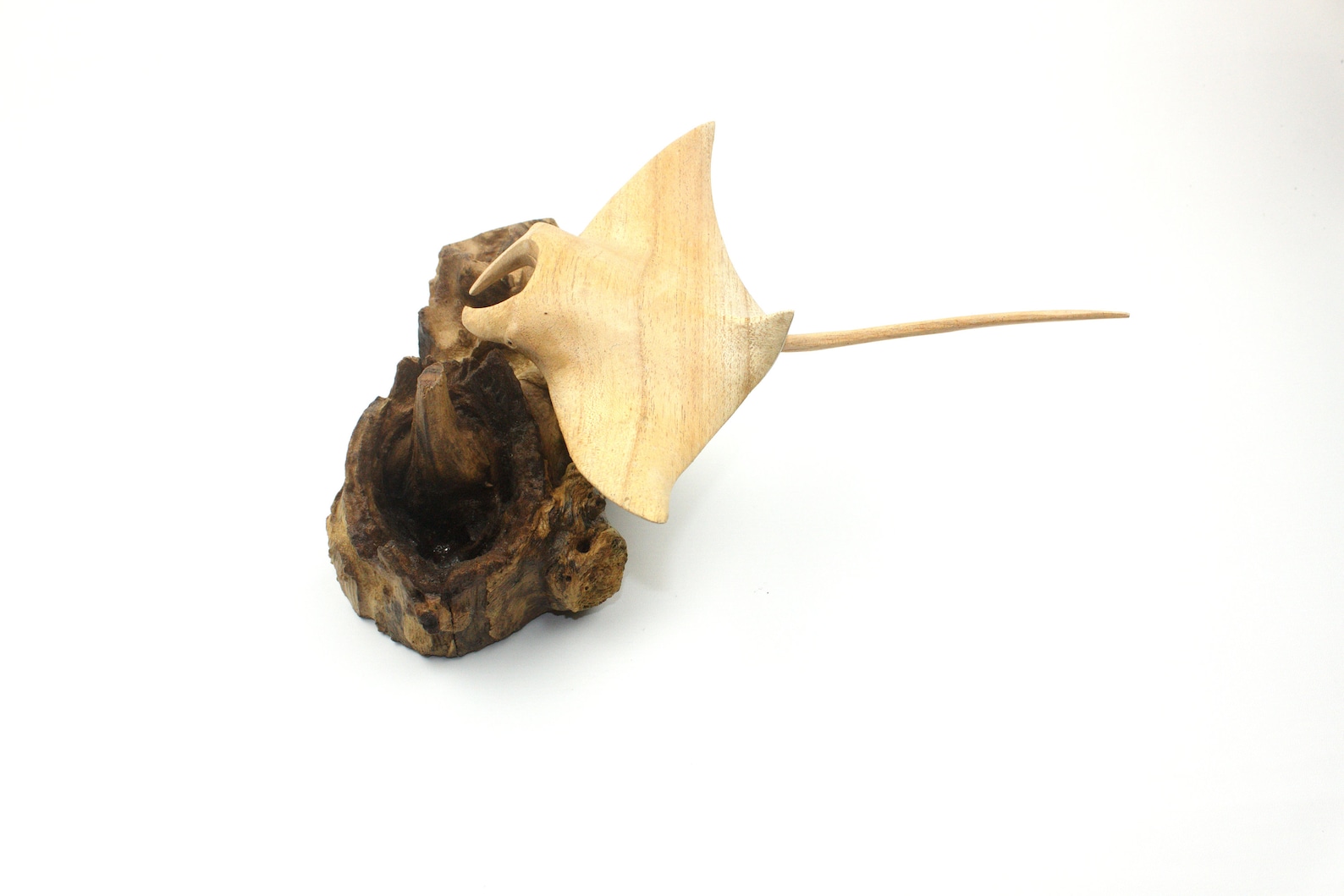 Wooden Manta Ray Sculpture, Marine Life , Wood Carving, Personalized ...