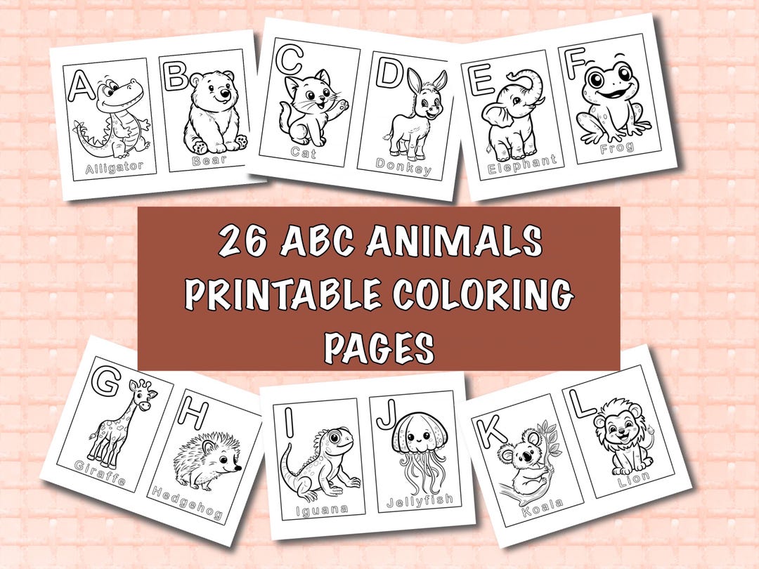 ABC Animal Coloring Pages: Preschool Alphabet Learning Activity (PDF ...