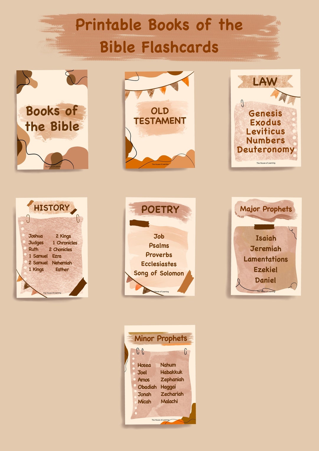 Books of the Bible Flashcards Kids Sunday School Bible - Etsy