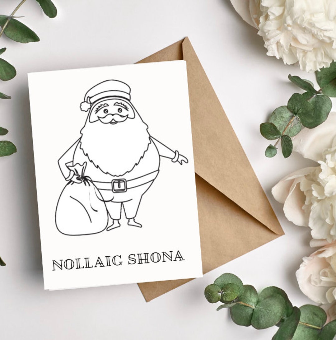 Nollaig Shona Cártaí Nollag Digital Download - Printable Christmas Card ...