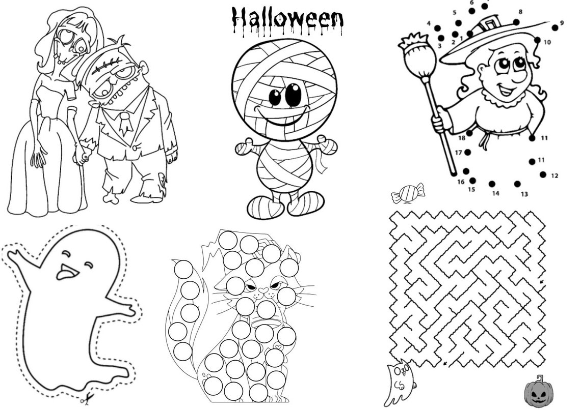 Halloween Activity Sheet A3 - Etsy