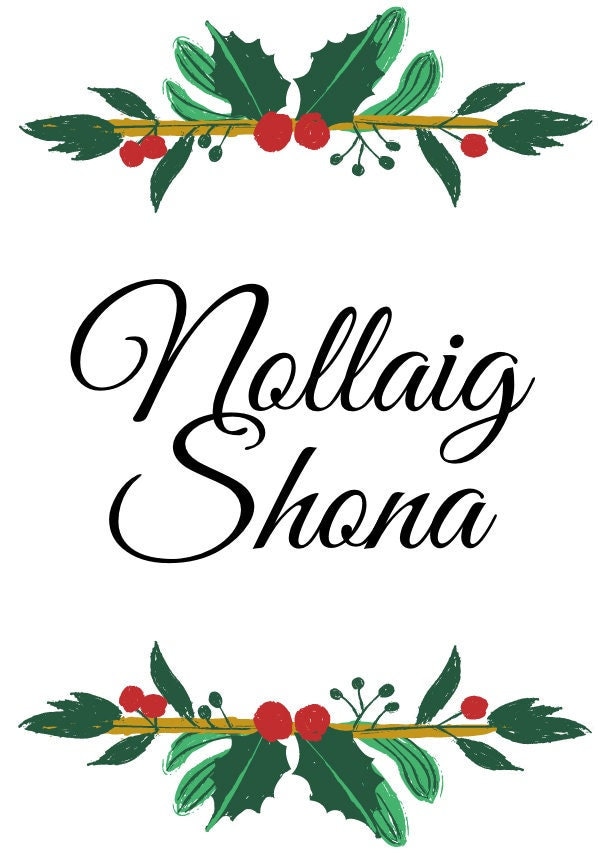 Nollaig Shona Poster Irish Poster - Etsy