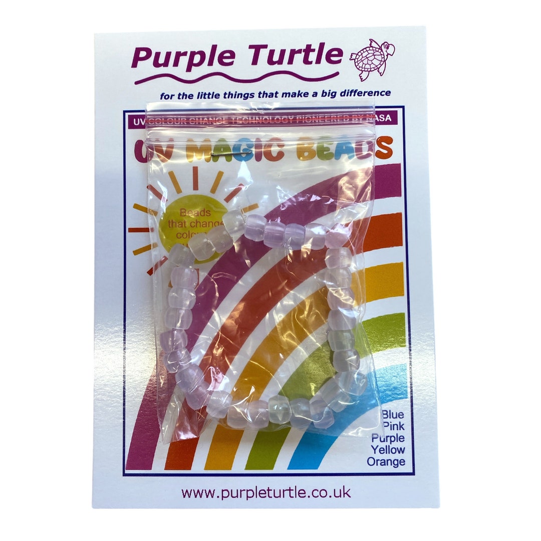 Purple Turtle Magic Beads UV Indicator Bracelet - Etsy