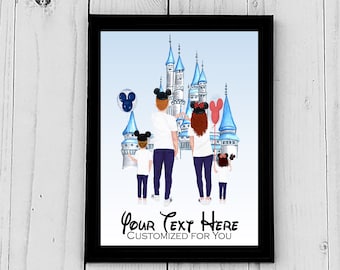 Custom Disney Inspired Portrait Personalized Print for | Etsy