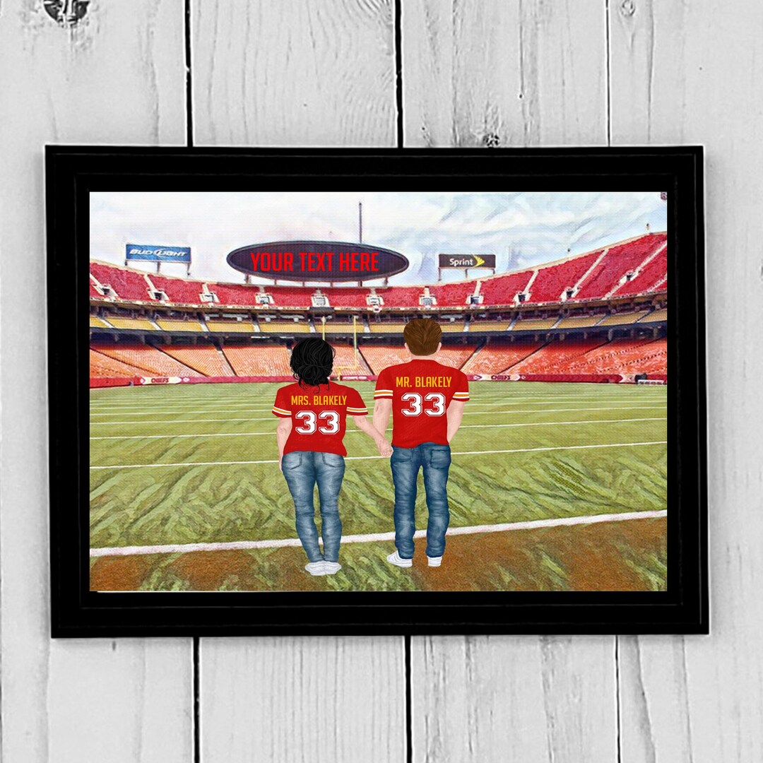 Custom Football Portrait, Personalized Print, Decor for Football Fans ...