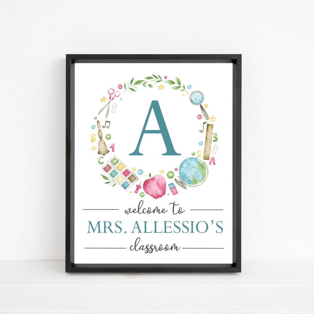 Custom Teacher Monogram, Personalized Print, Classroom Decor, School ...