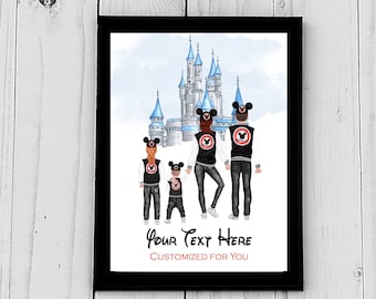Custom Disney Inspired Portrait Personalized Print for | Etsy