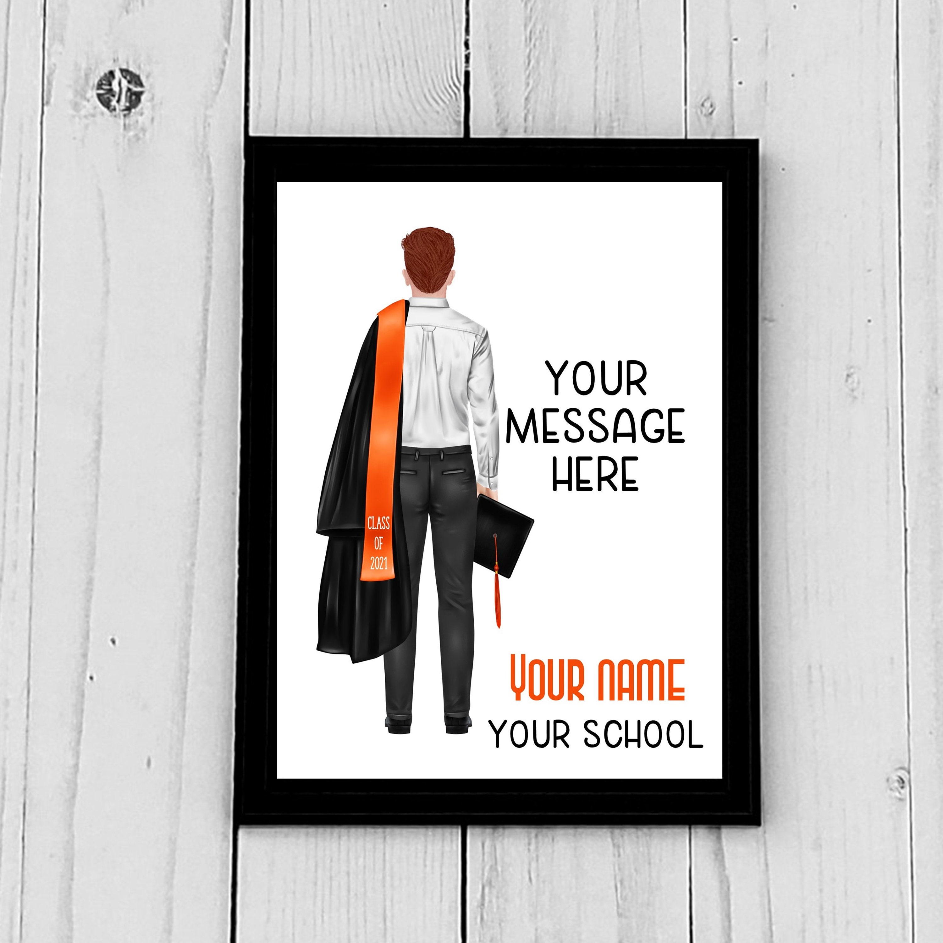 Custom Graduation Card for Him Graduation Print Class of | Etsy