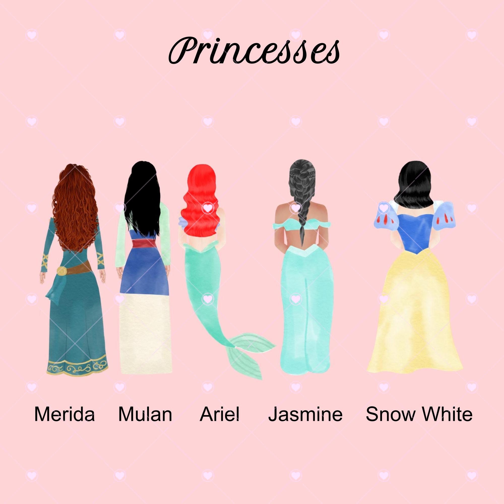 Disney Princess Print // Disney Art // Disney Custom Portrait | Etsy