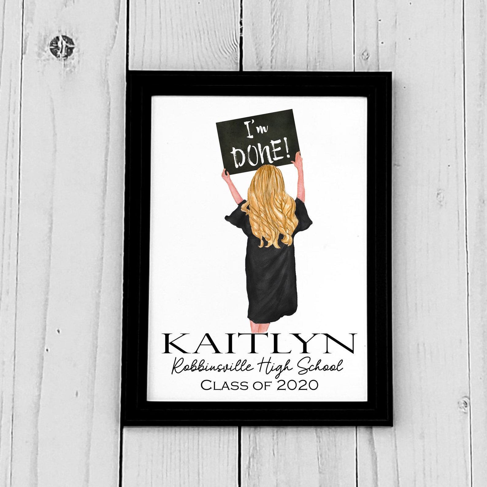 Custom Graduation Card for Her // Graduation Print // Class of 2021 ...