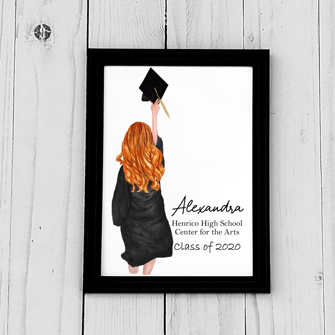 Custom Graduation Card for Her // Graduation Print // Class of 2021 ...