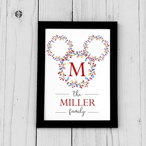 Custom Disney Inspired Family Monogram Personalized Print | Etsy