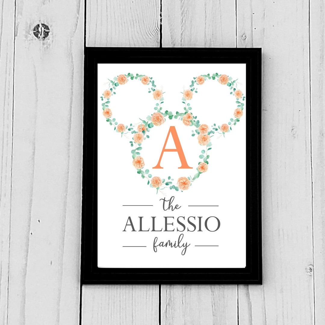 Custom Disney Inspired Family Monogram, Personalized Print, Home Decor ...