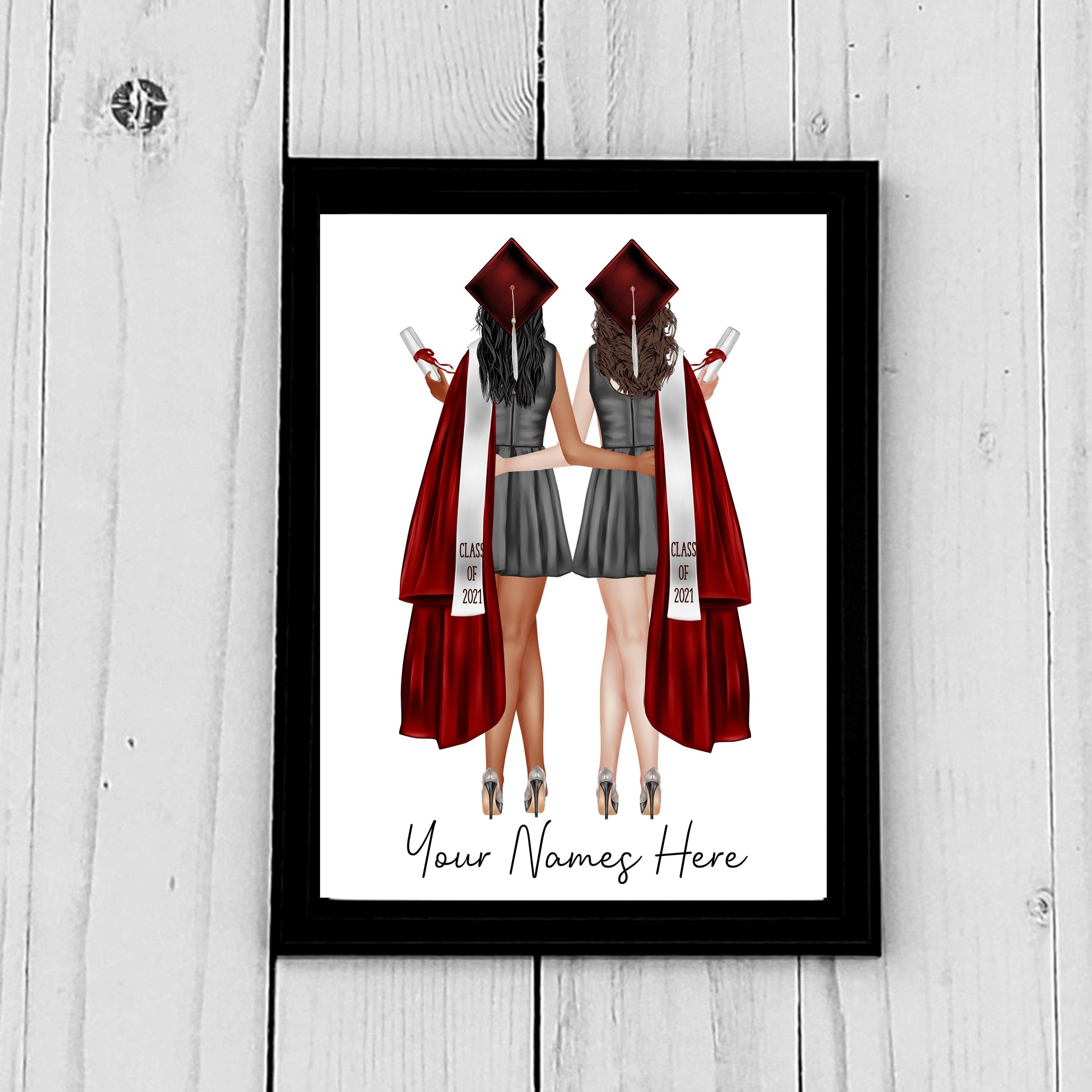 Custom Graduation Graduation Print Best Friends Class of | Etsy