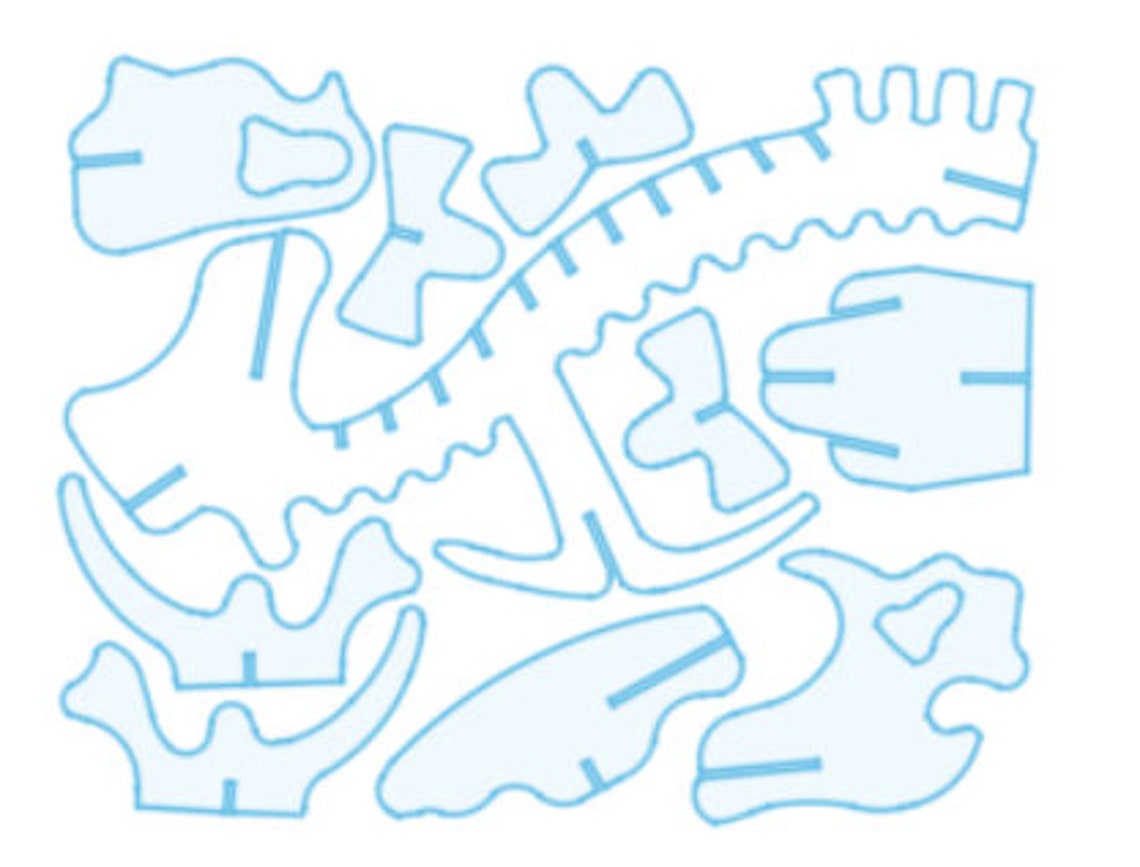 Triceratops Dinosaur 3D Puzzle DXF File | Etsy