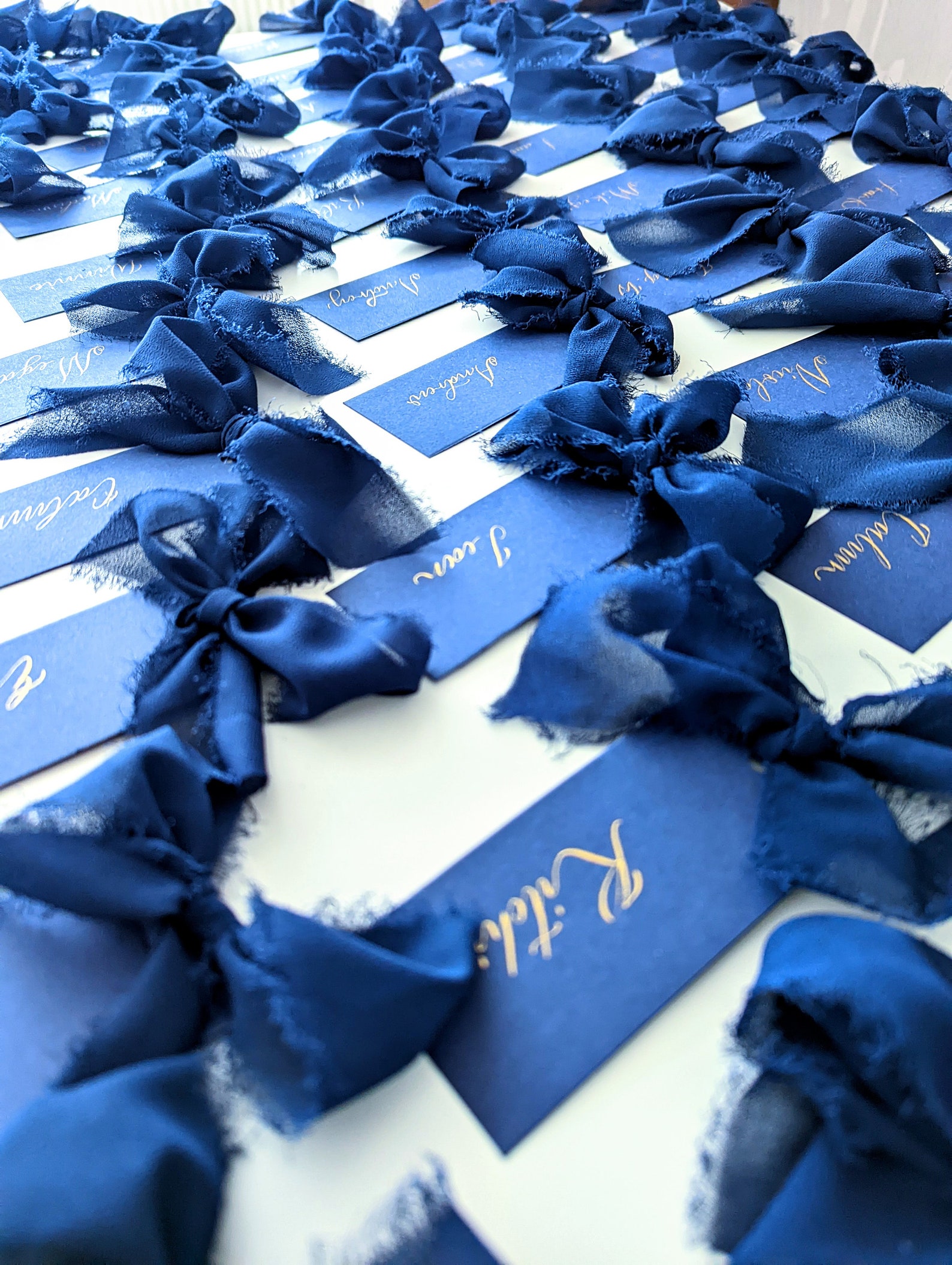 Navy Luxury Place Cards | Name Cards | Wedding Name Cards | Calligraphy ...